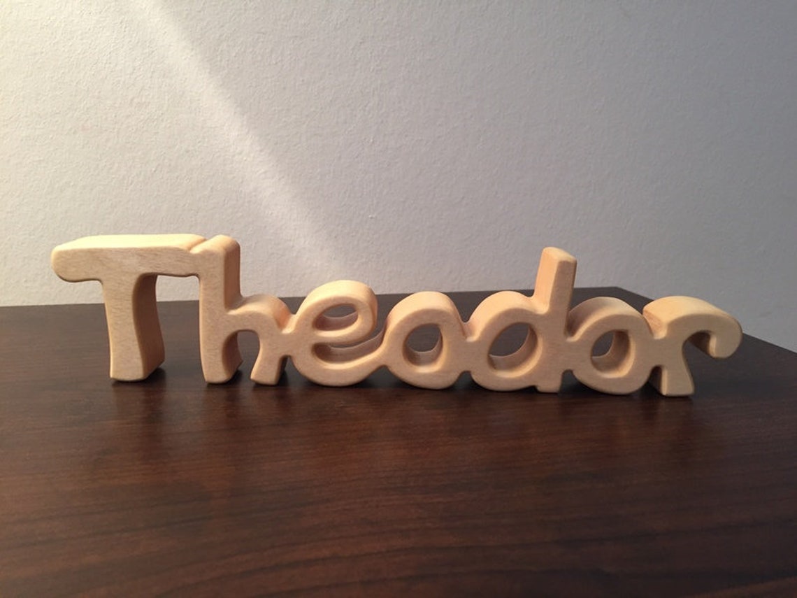 10cm Wood Word Free Standing Wood Name Script Letters Nursery Decor ...