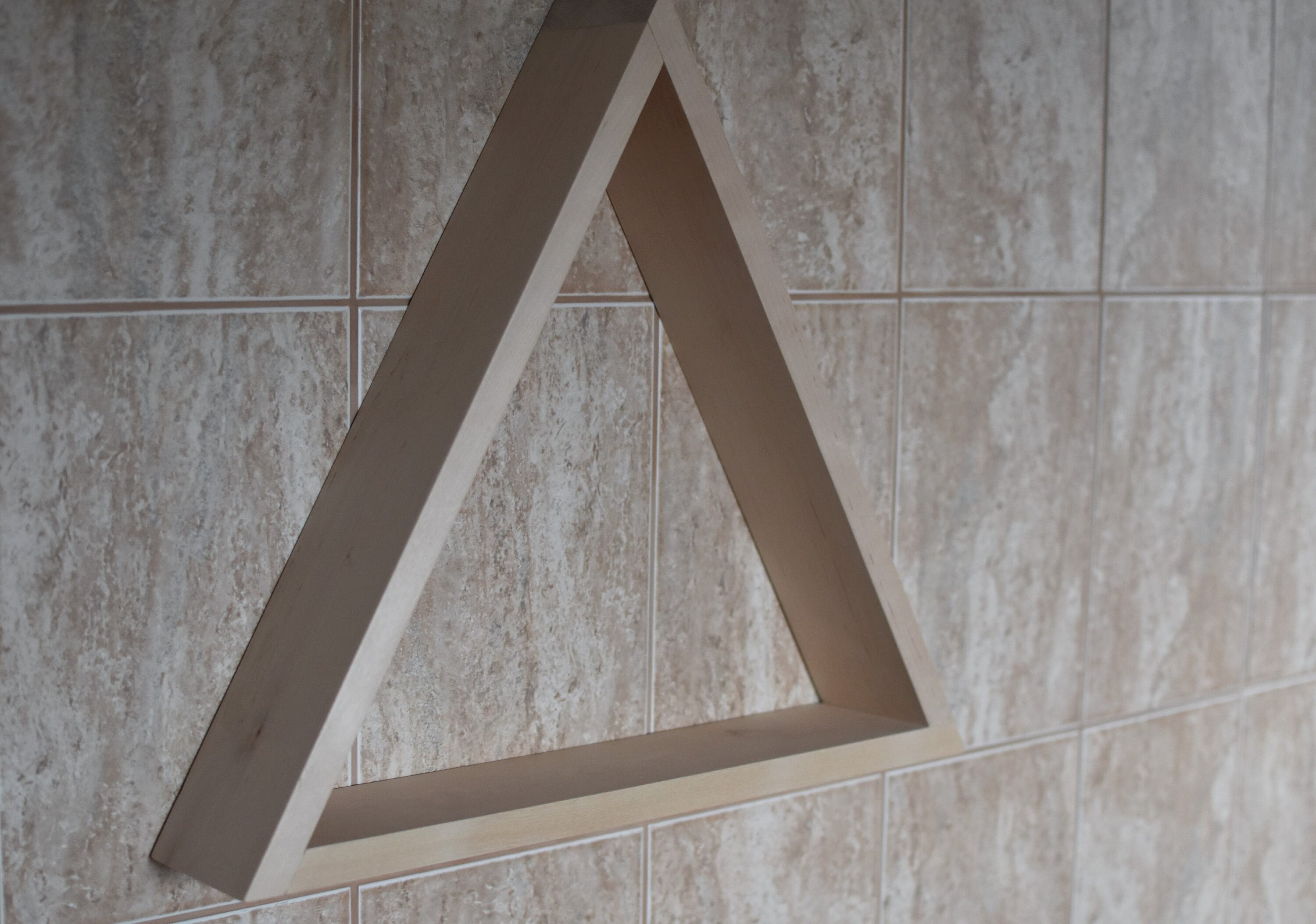 Wood Triangle Shelf for Walls Natural Baltic Birch Wood Shelf - Etsy