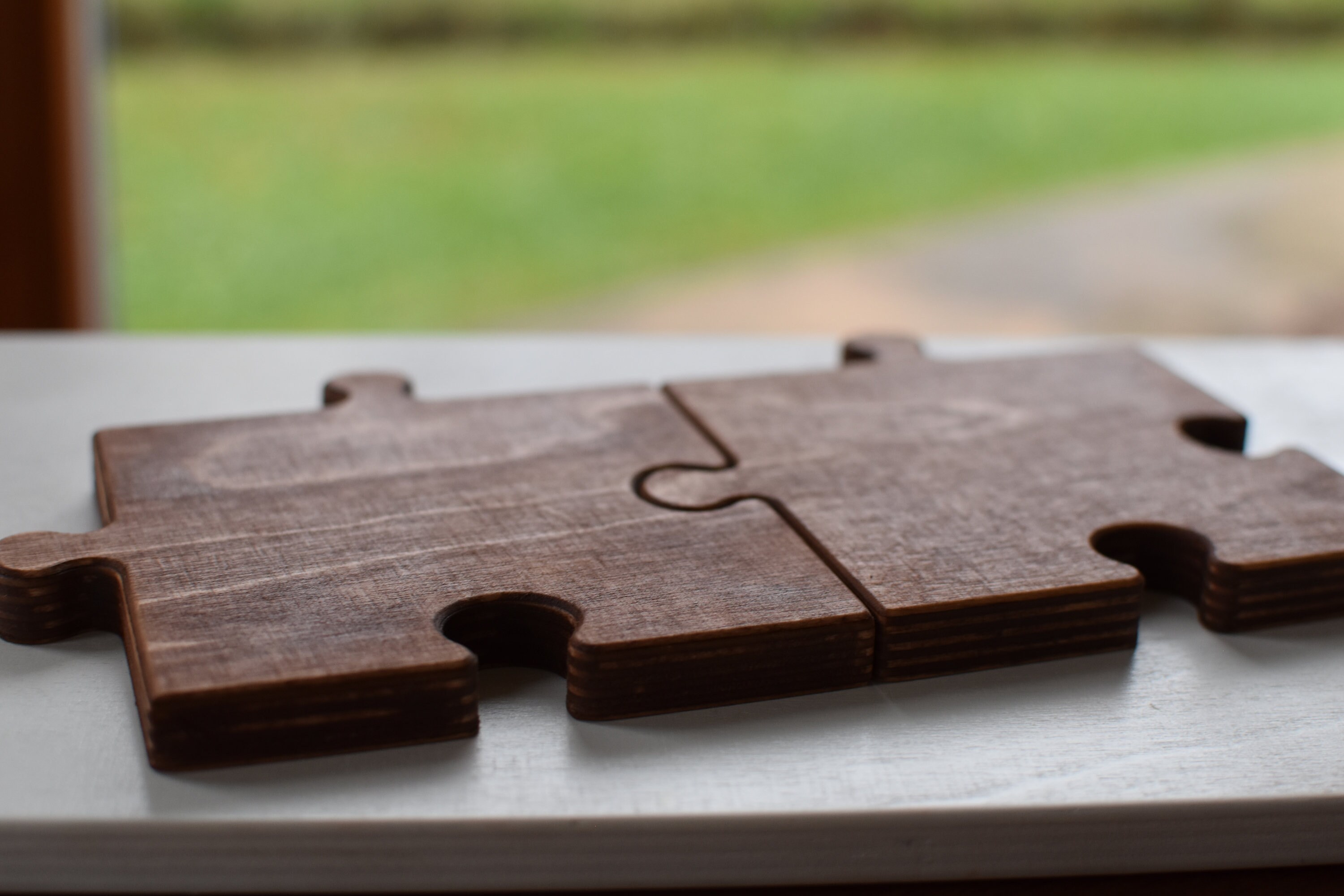 Brown Wood Puzzle Coaster Cup Pad Wood Coaster Puzzle Coaster Cold ...