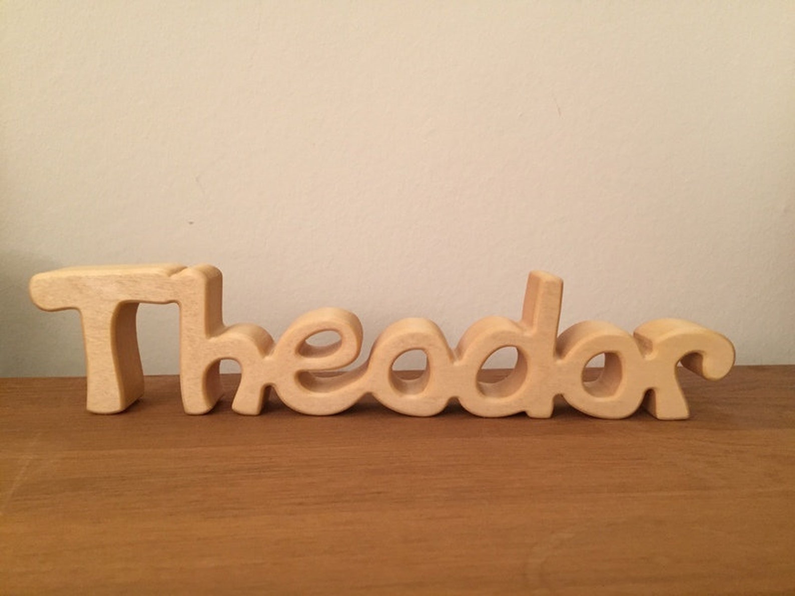 10cm Wood Word Free Standing Wood Name Script Letters Nursery Decor ...
