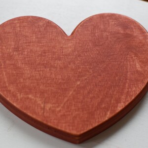 Red Wood Heart St Valentines Day Gift Heart Shape Decor Romantic Gift ...