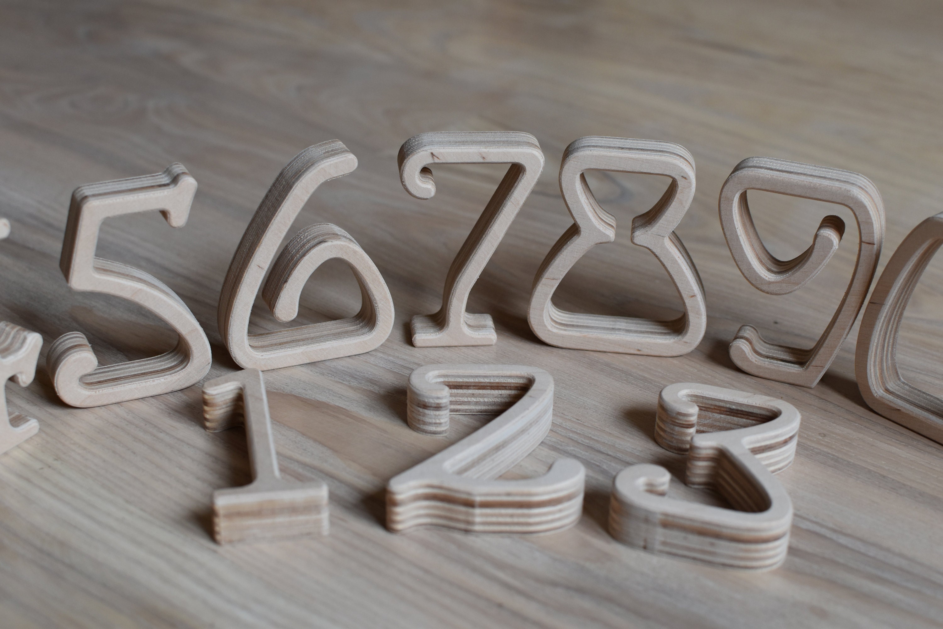 3'' 1-12 Wood Table Numbers Free Standing Wood Table - Etsy