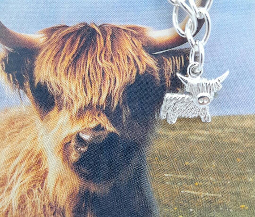 Sterling Silver 925 Highland Cow Charm: Handmade Scottish Jewellery - Etsy