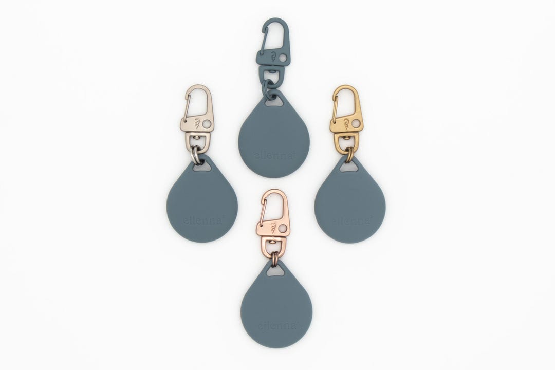 AirTag Silicone Case With Carabiner in NOX Blue, Handmade by Eilenna - Etsy