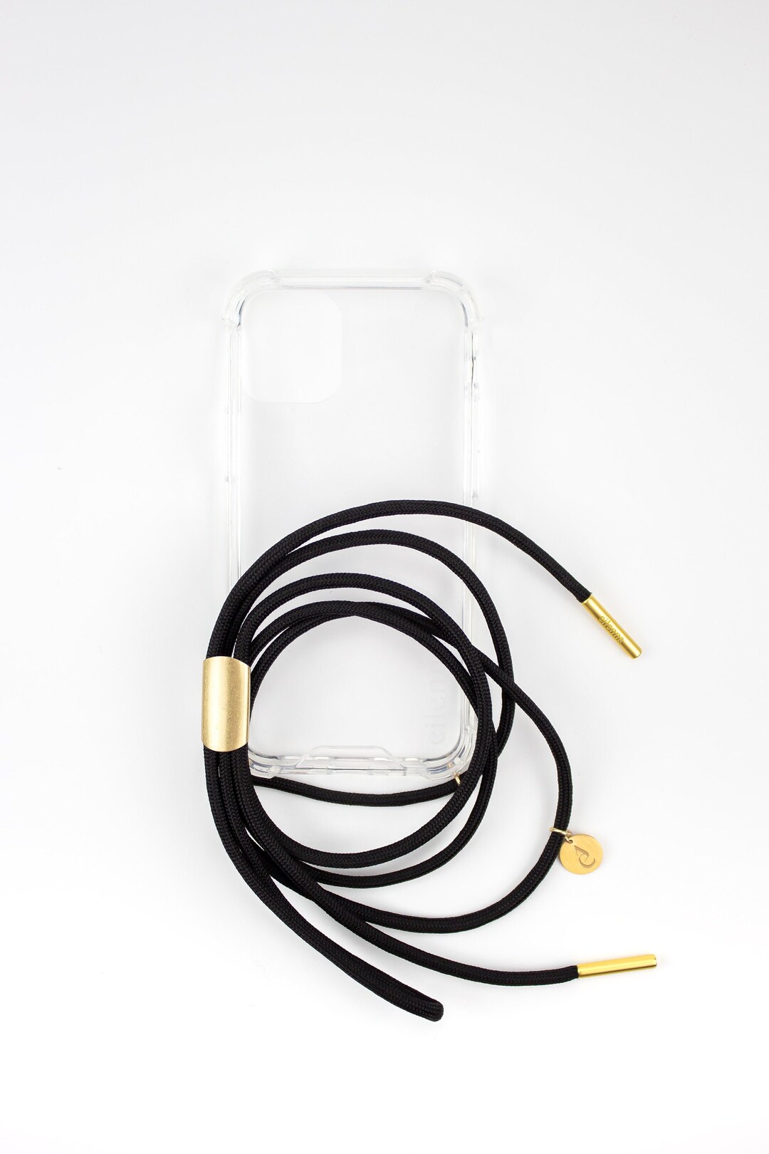 Black Mobile Phone Chain With Transparent Mobile Phone Case for iPhone ...