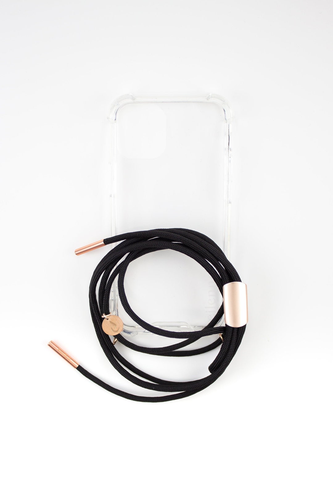 Eilenna Cadena para celular hecha a mano con caja transparente y cordón ...