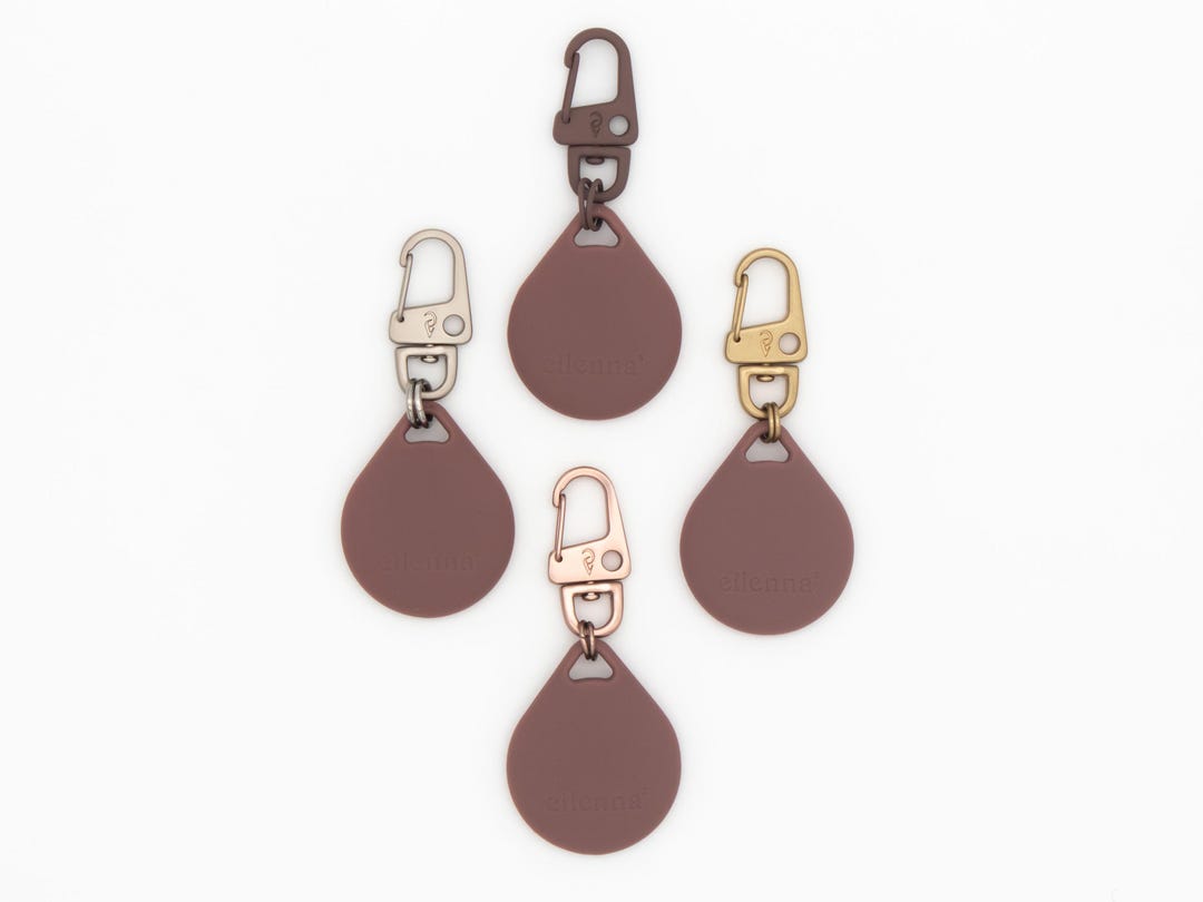 AirTag Silicone Case With Carabiner in BERRY Color, Handmade by Eilenna ...