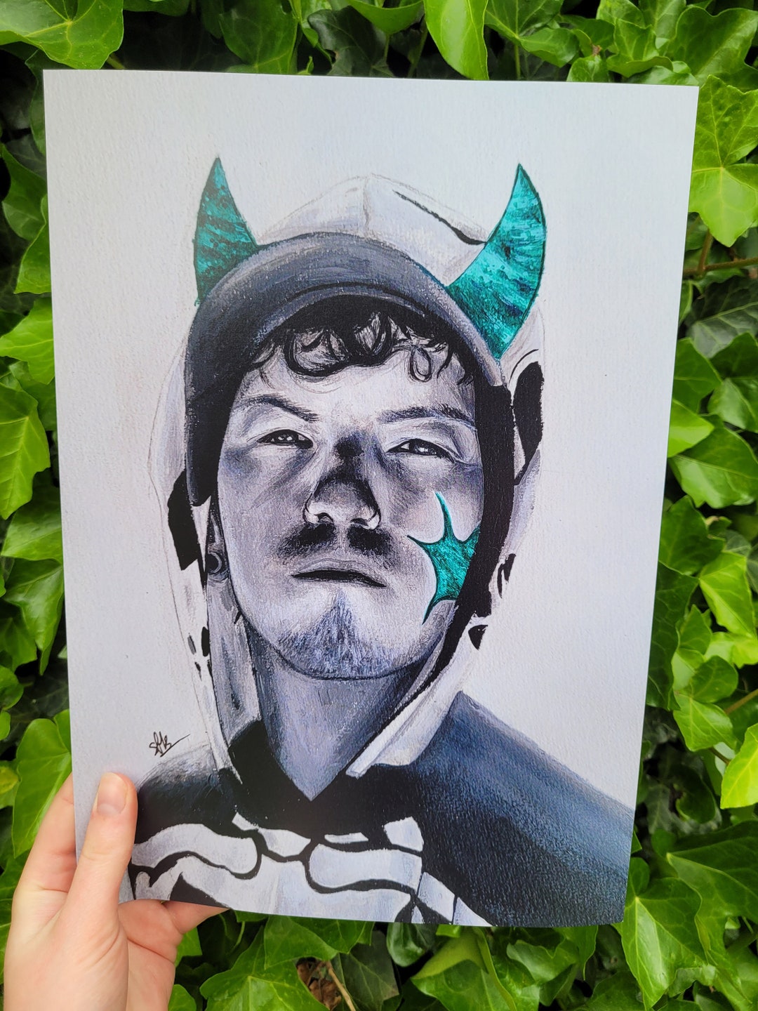 Art Print Josh Dun Horns Twenty One Pilots - Etsy