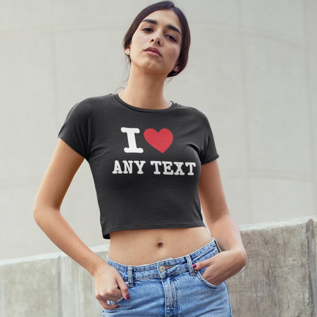 Personalised I Heart Crop Top - Add Your Custom Wording to This Must ...