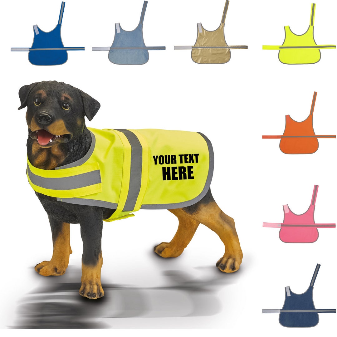 Personalised Dog Vests Hi Vis - Pet Safety Vest - Custom Printed Pet ...