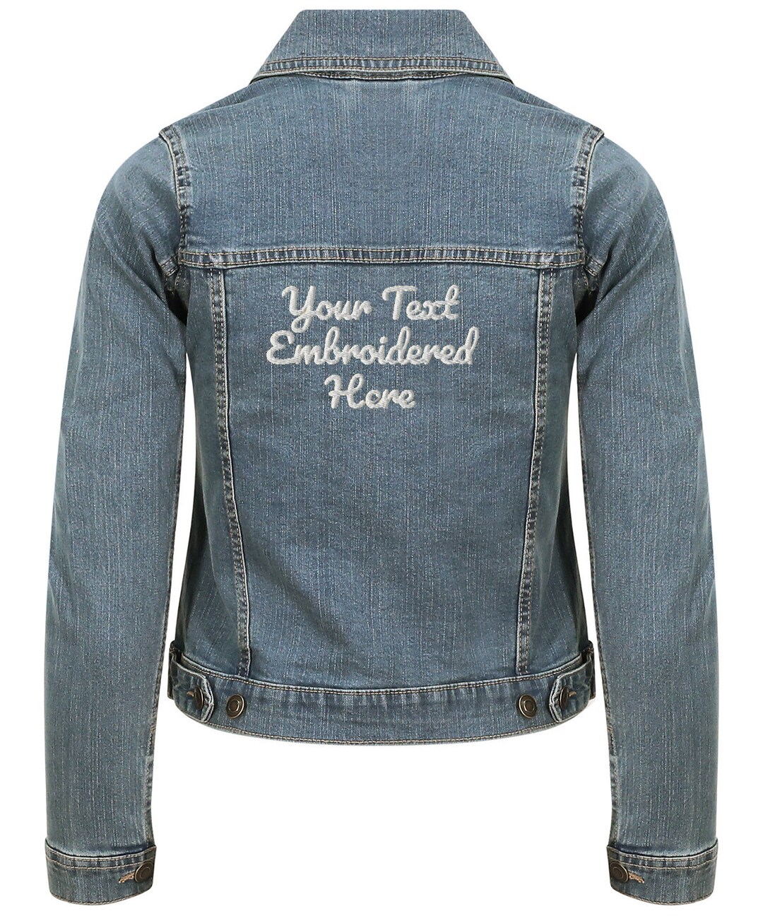Women's Custom Embroidered Denim Jacket - Personalised With Your Text ...