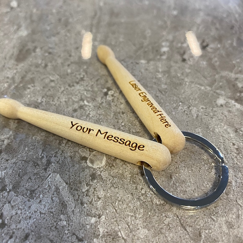 Personalised Drumstick Keyring - Perfect Custom Gift for Drummer or ...