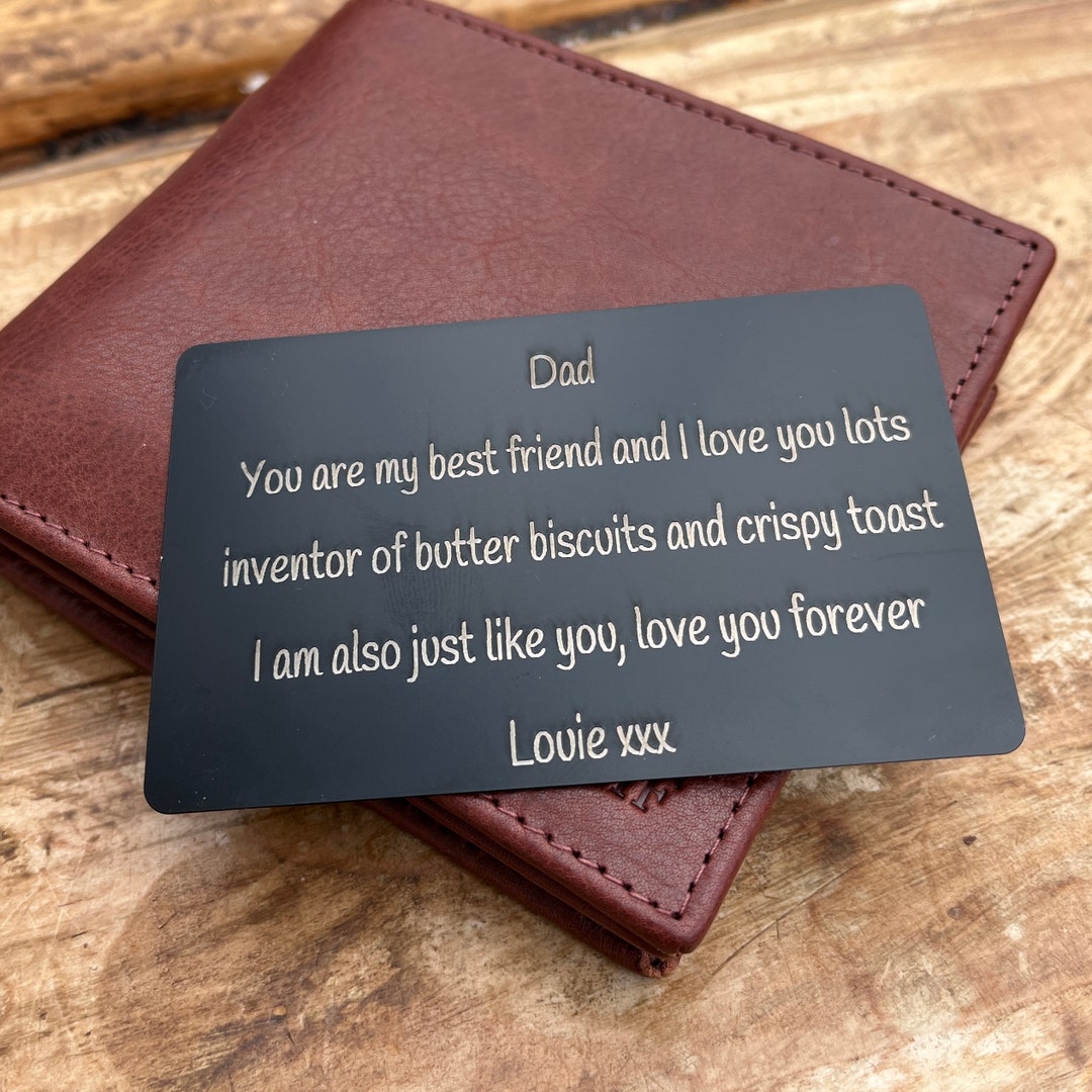 Personalised Metal Wallet Card Made From Aluminium in Black or Gold ...