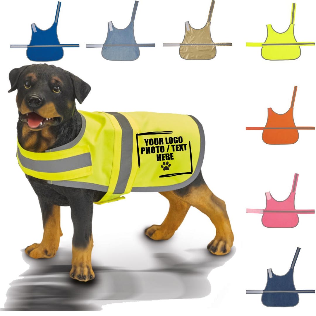Personalised Dog Vests Logo, Photo or Text - Hi Vis - Pet Safety Vest ...