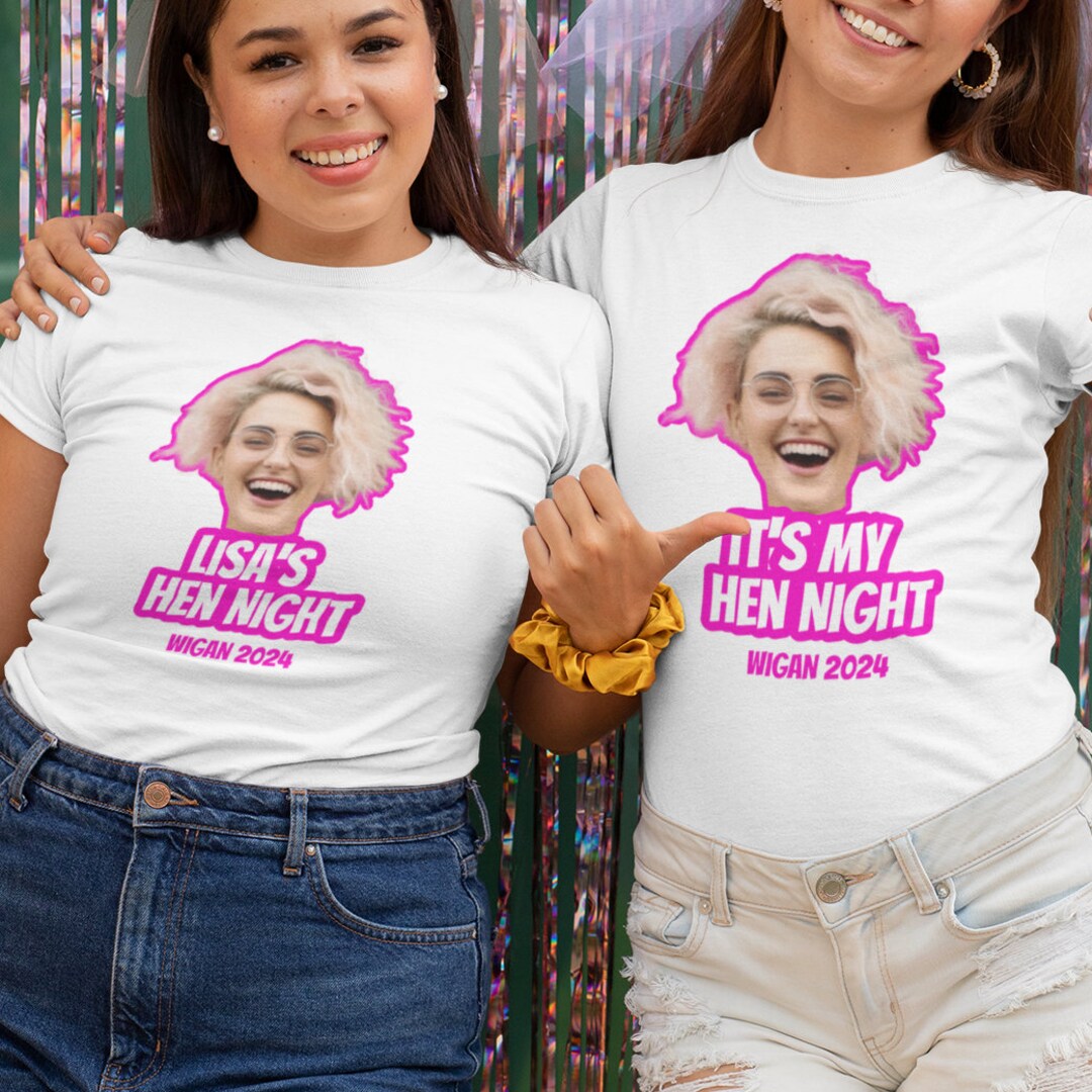 Personalised Photo Hen Night T Shirts - Personalised Name, Destination ...