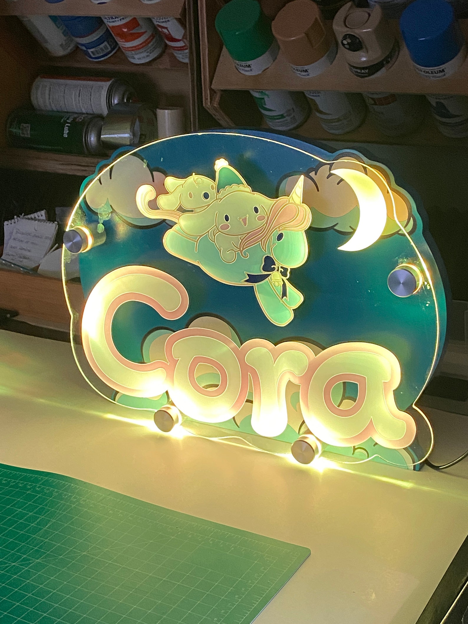 Gift Springtime Lighting RGB LED Standoffs Sign Personalized Custom ...