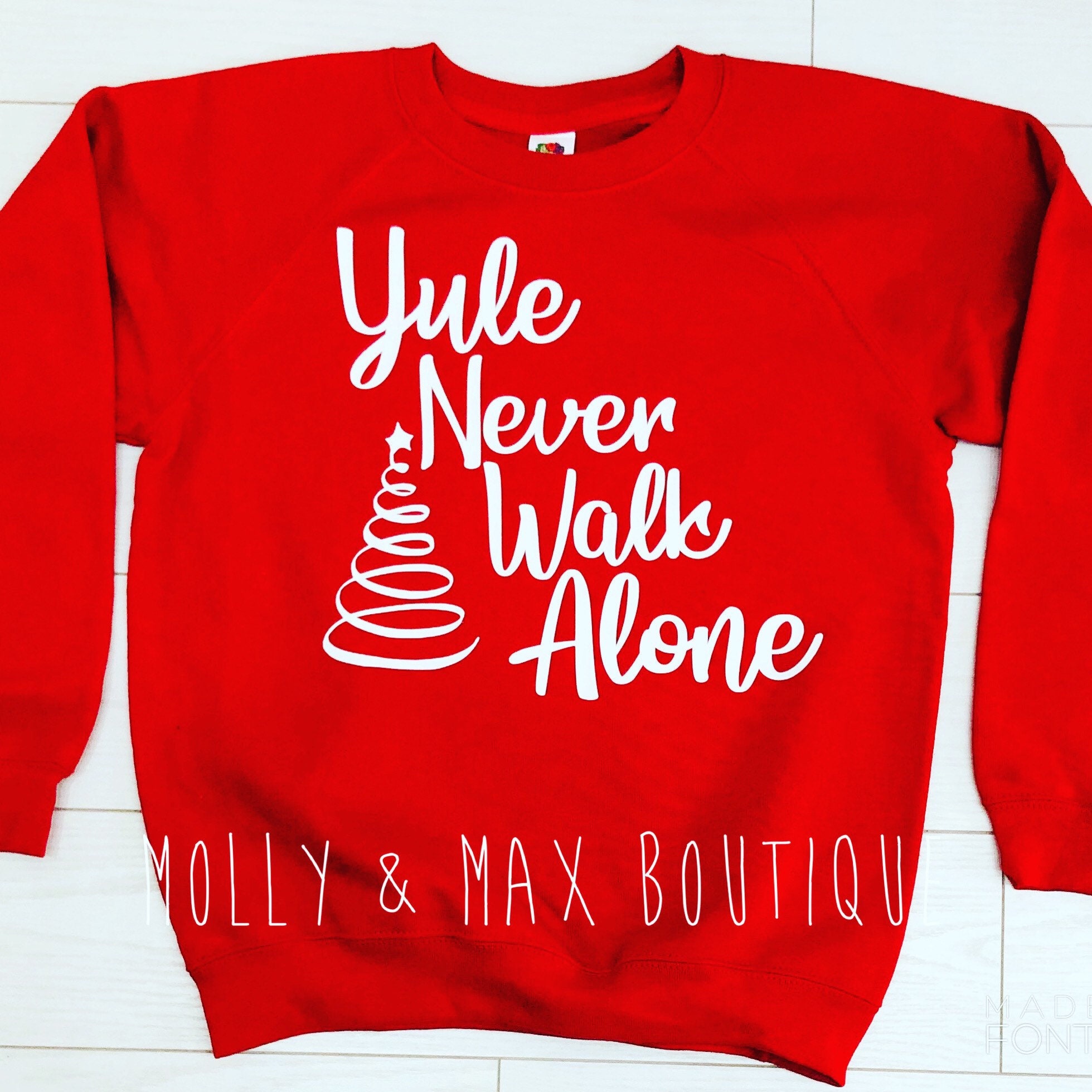 Kids Boys Girls Liverpool LFC Christmas Jumper Yule Never Walk Alone ...