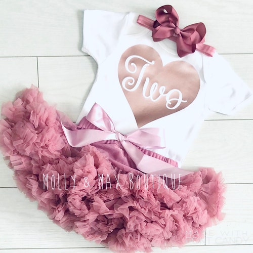 Luxury Girls 2nd Second Birthday Outfit Set Frilly Tutu Skirt | Etsy