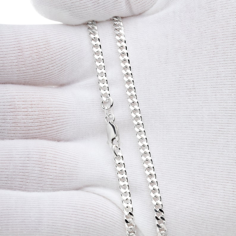 925 Sterling Silver Curb Chain Necklace Gift for Women or Men - Etsy