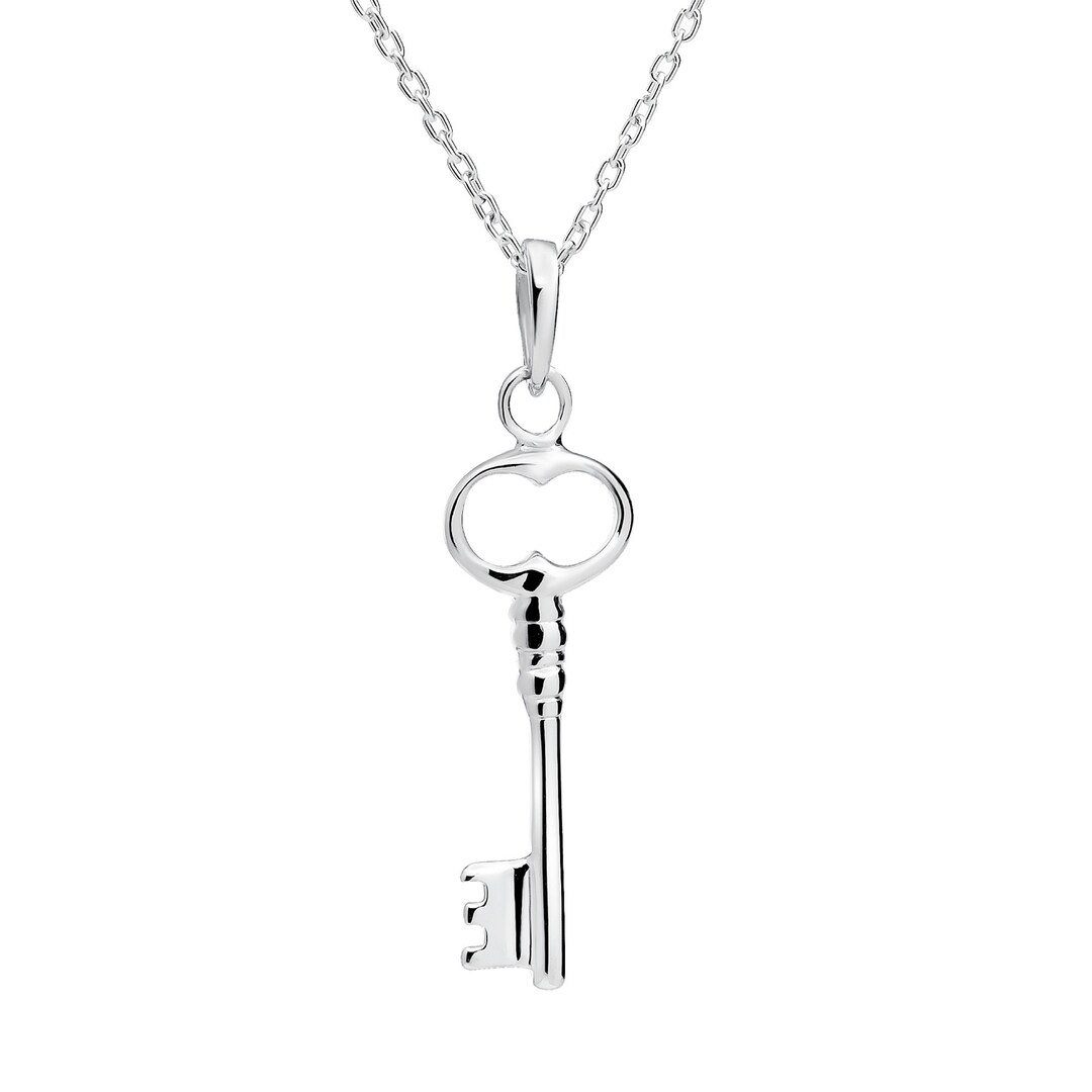 Solid Sterling Silver Key Necklace Chain. Statement Pendant Available ...