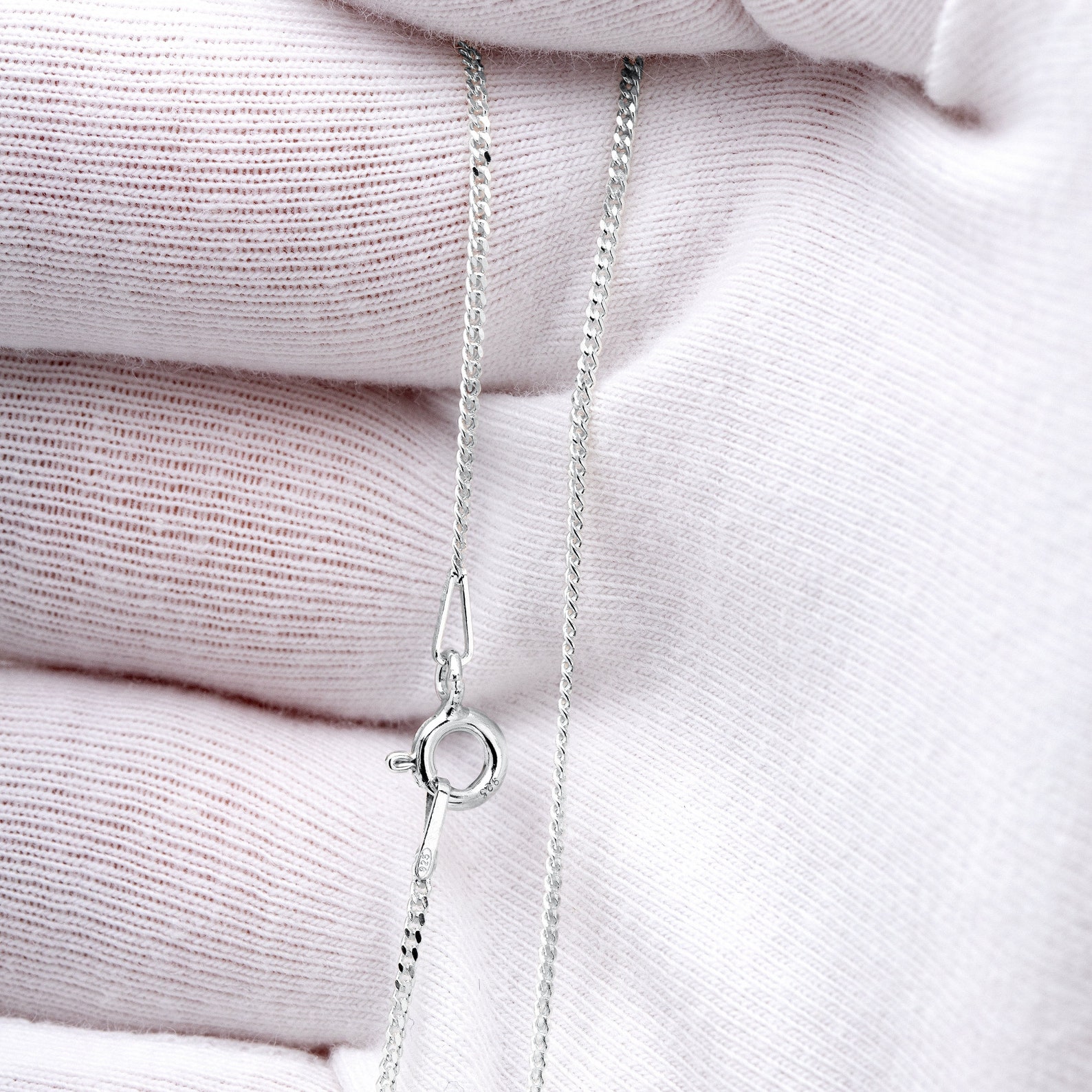 925 Sterling Silver Curb Chain Necklace Gift for Women or Men - Etsy