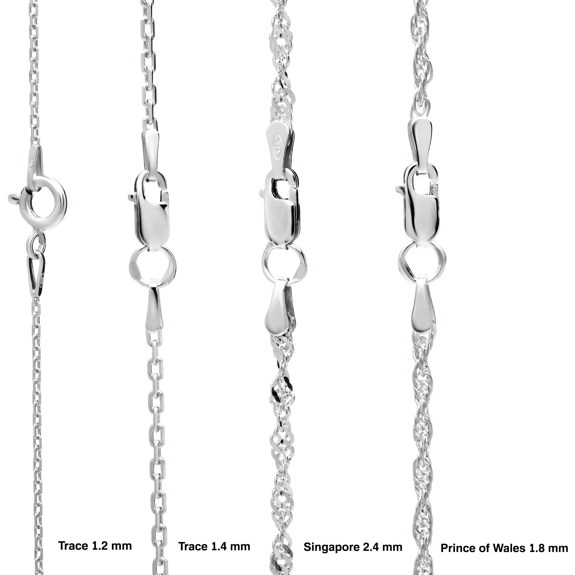 925 Sterling Silver Chain Necklace for Men or Women in Various - Etsy UK