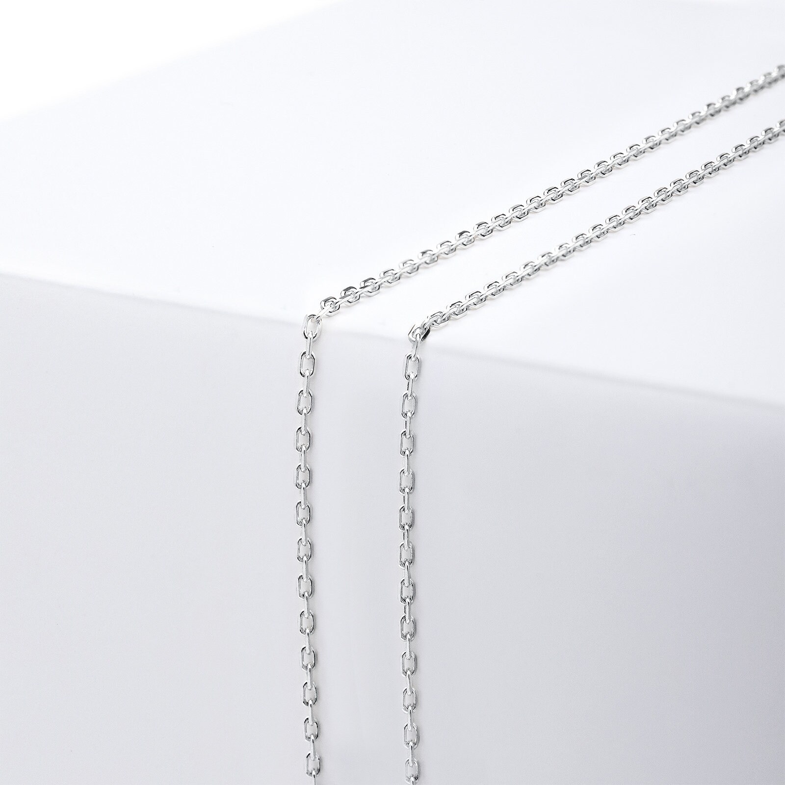 Sterling silver trace chain necklace featuring 1.4 mm width - Etsy ...