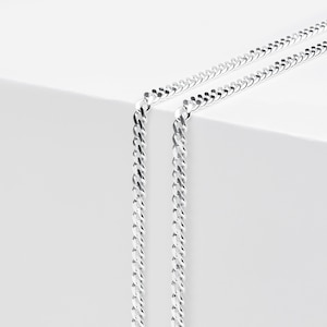 925 Sterling Silver Curb Chain Necklace Gift for Women or Men Various ...