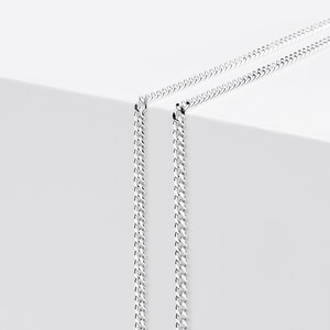 925 Sterling Silver Curb Chain Necklace Gift for Women or Men Various ...