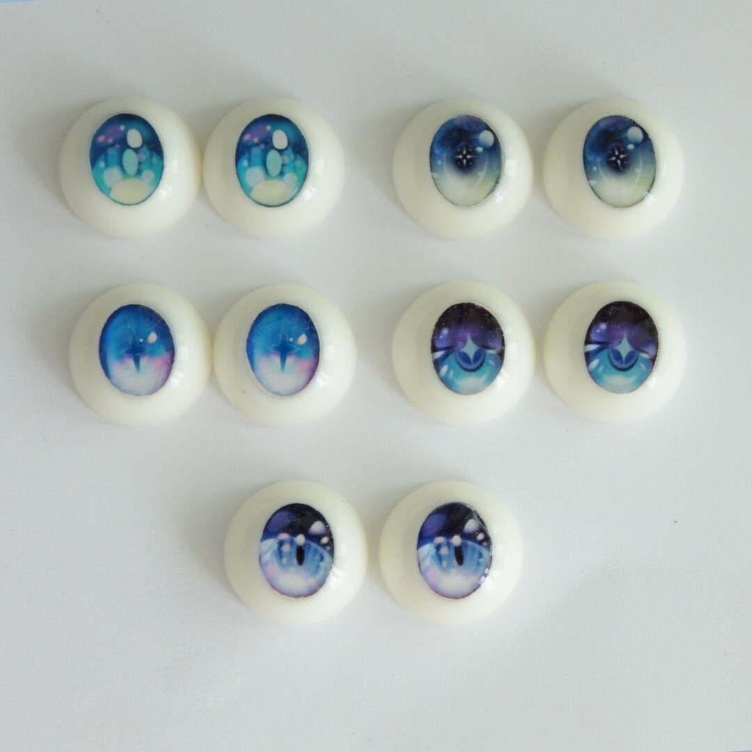 BJD Realistic Blue Acrylic Doll Eyes Resin Eyes for Dollfie Smart Doll ...