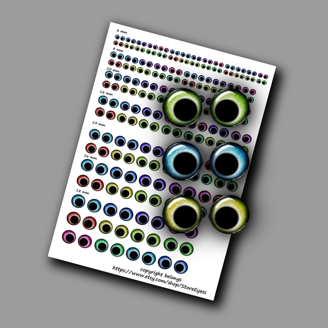 Anime Eyes Printable Instant Download Digital Collage Sheet 6 Mm 8 Mm ...