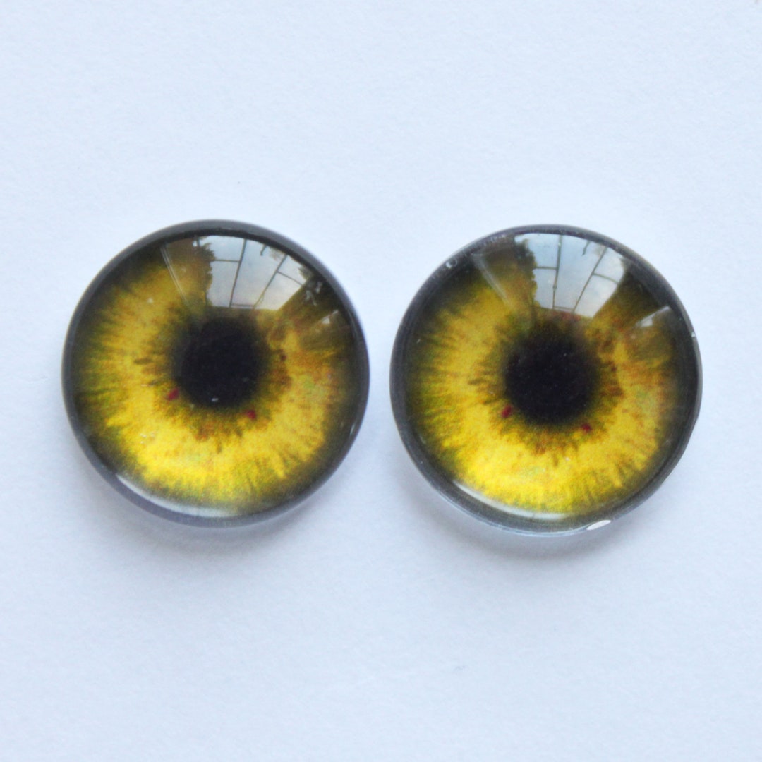 Yellow Glass Eyes for Animal Taxidermy Glass Eyes for Toy Cabochons Eye ...