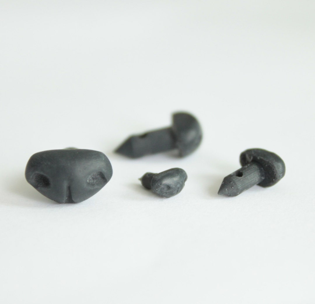 Set of 4 Different Sizes Plastic Black Noses for Toy, Animal Noses, Dog ...