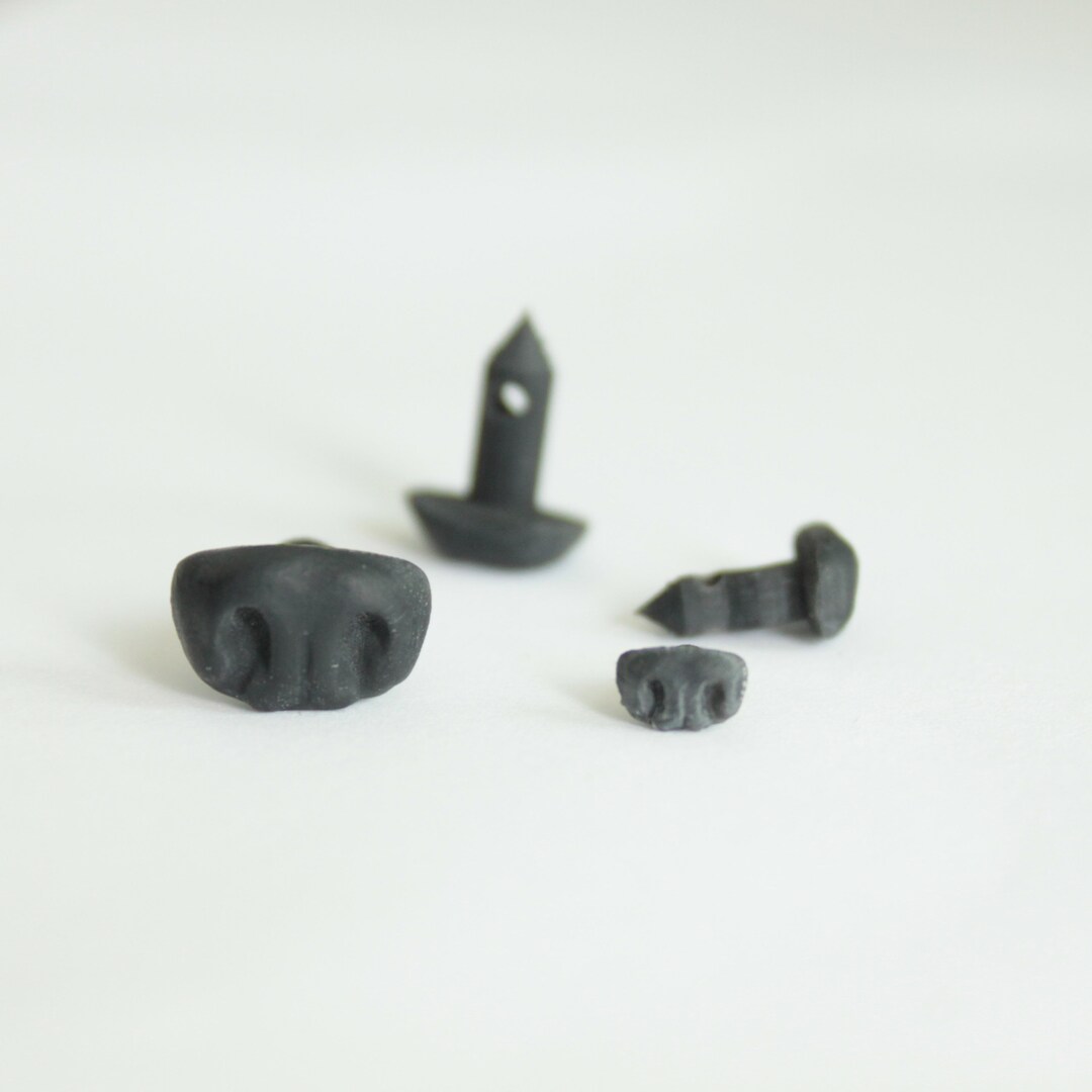 Set of 4 Different Sizes Plastic Black Noses for Toy, Animal Noses, Dog ...