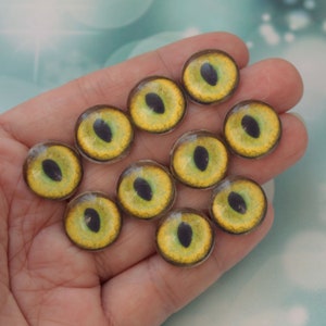 Yellow Glass Eyes for Cat Taxidermy Glass Eyes for Toy Cabochons Eyes ...