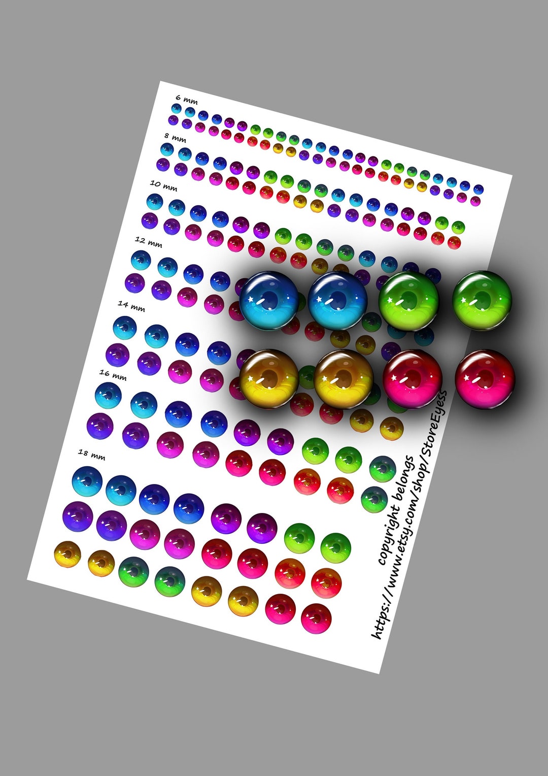 Anime Eyes Printable Instant Download Digital Collage Sheet 6 Mm 8 Mm ...