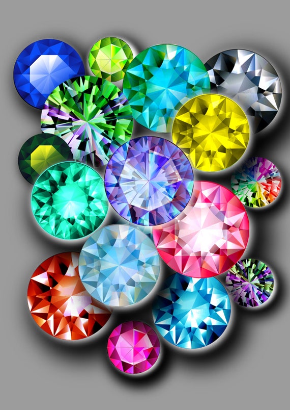 Gemstones Digital Collage Sheets Printable Downloads for | Etsy