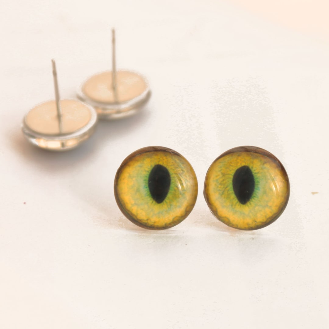 Yellow Glass Eyes for Cat Taxidermy Glass Eyes for Toy Cabochons Eyes ...