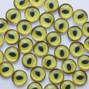 Yellow Glass Eyes for Cat Taxidermy Glass Eyes for Toy Cabochons Eyes ...