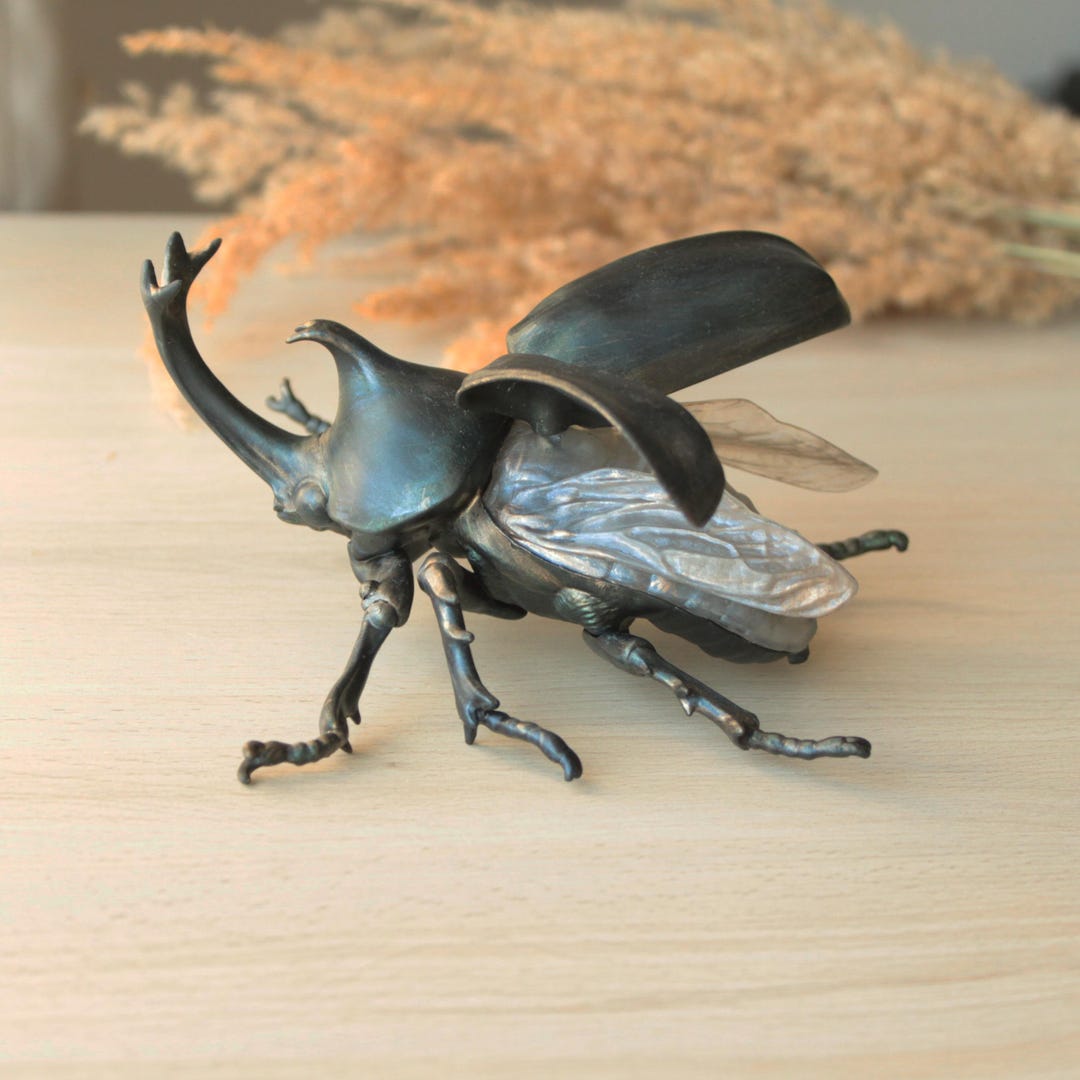 Hercules Beetle With Open Wings – Realistic 3D Printed Insect Figurine ...