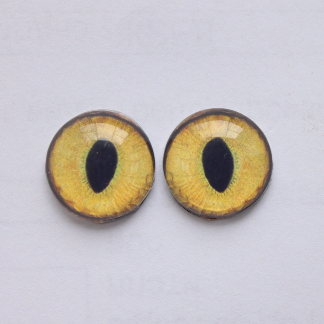 Yellow Glass Eyes for Cat Taxidermy Glass Eyes for Toy Cabochons Eyes ...