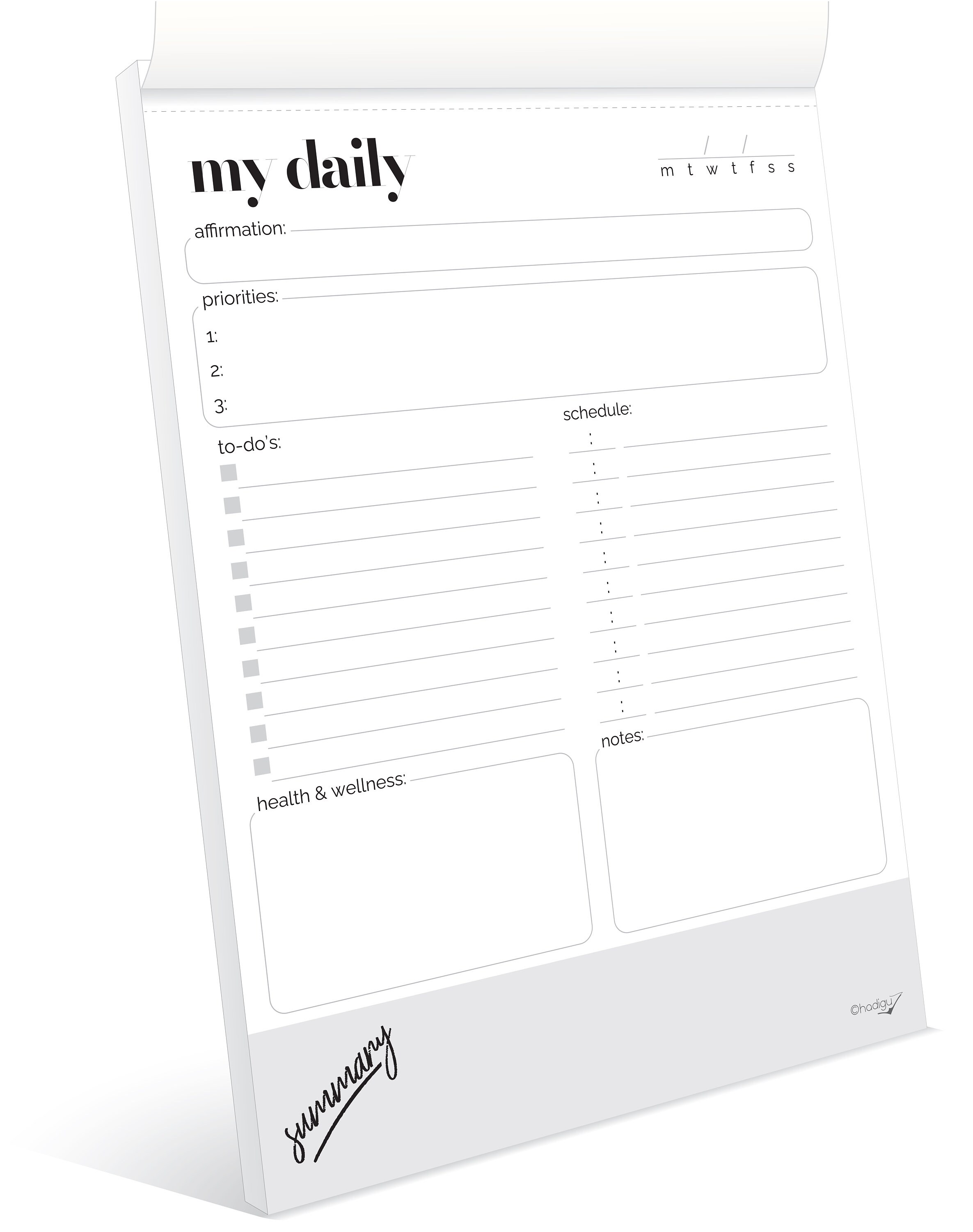 Daily Planner Notepad A5 Size, to Do List, Undated Daily Organizer ...