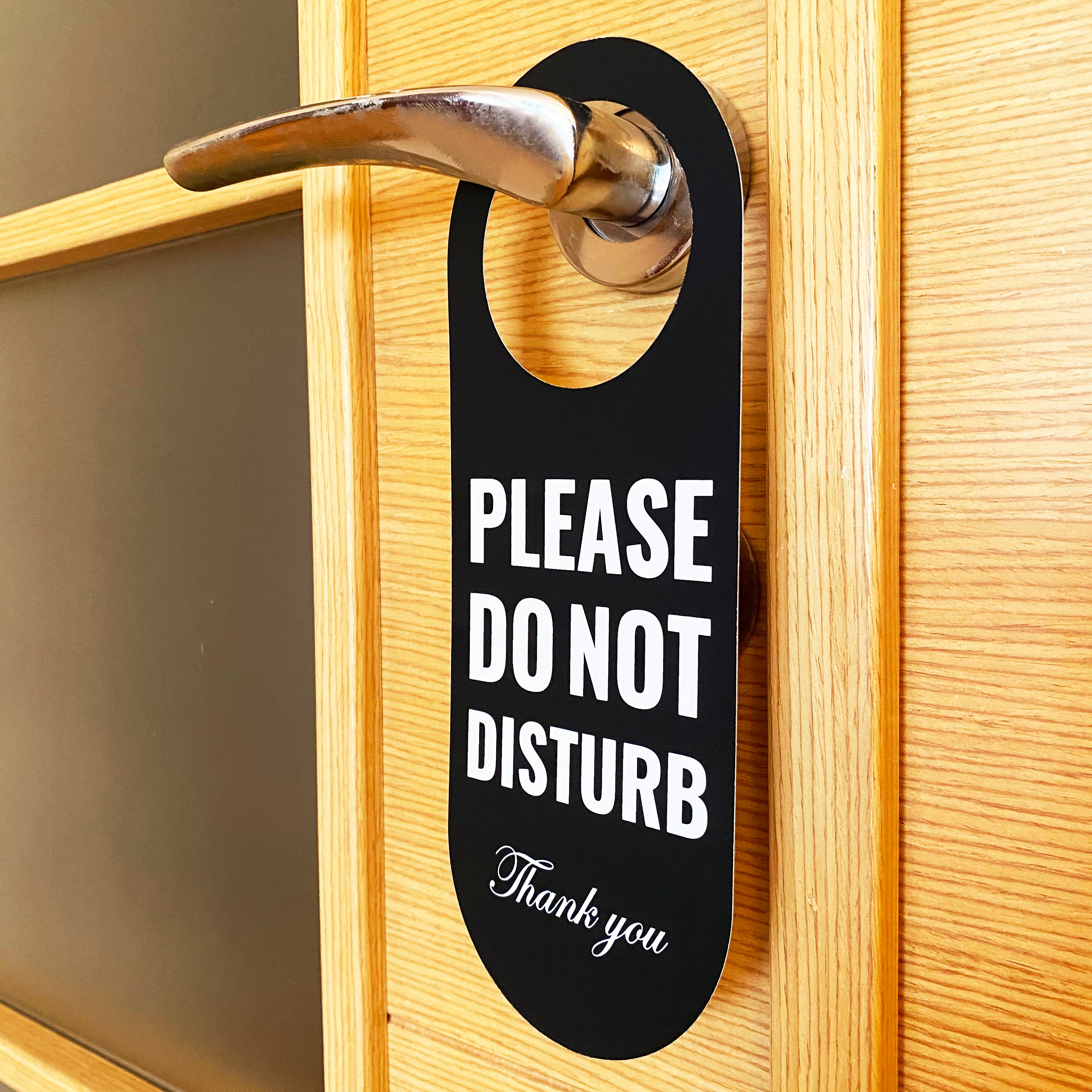 Do Not Disturb Door Hanger Sign 2 Pack (black/white Double Sided ...