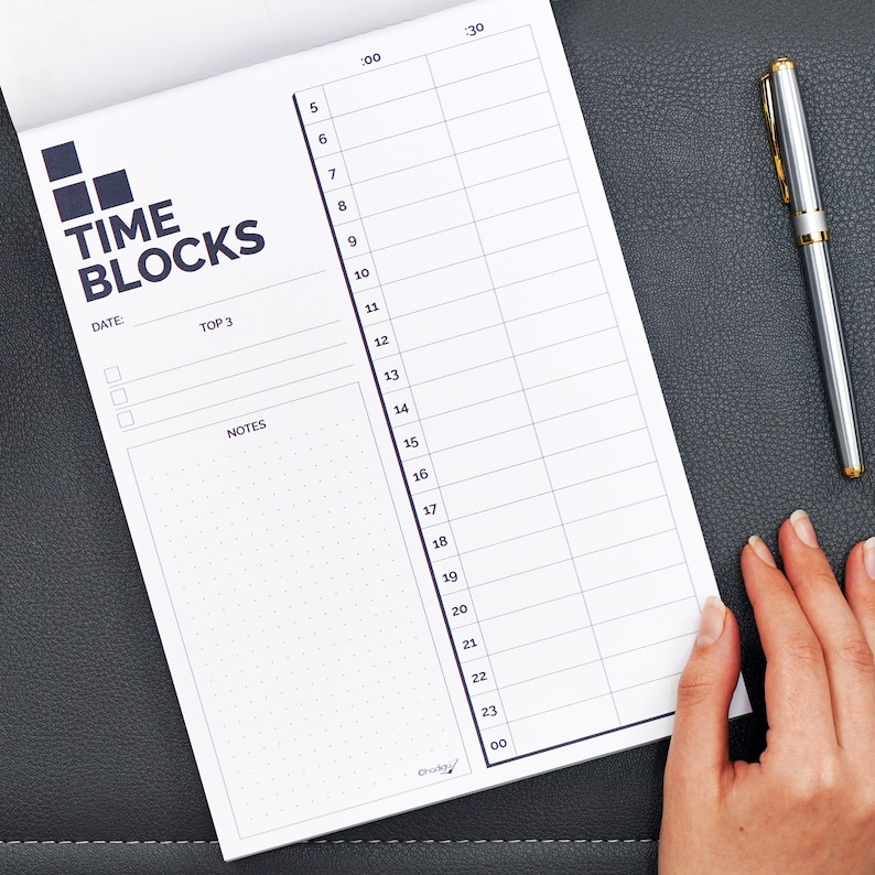 Hadigu Time Blocking Planner Notepad 10"x7" Hardcover, Daily Time Box ...