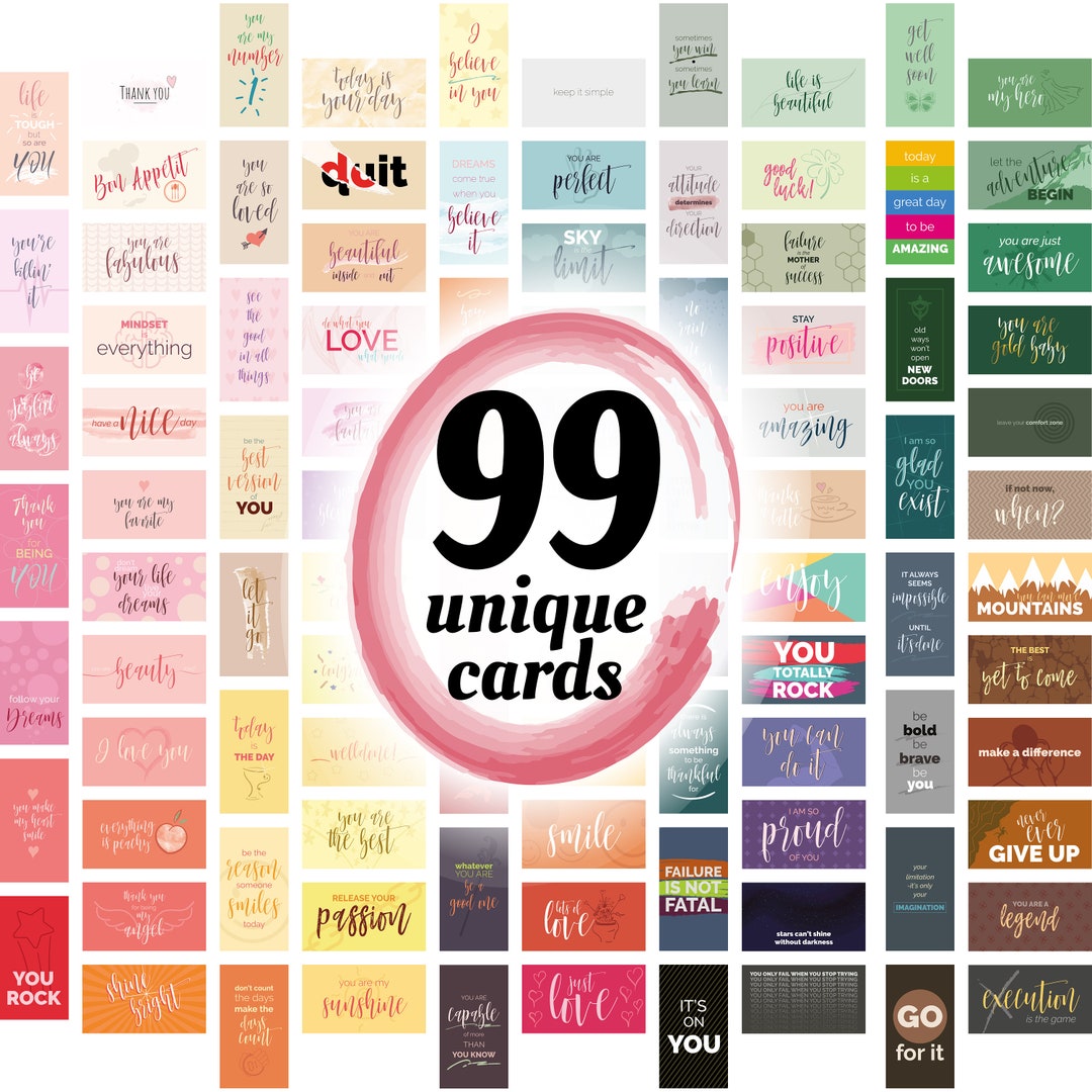 99 Pcs Unique Motivational Cards (2″ X 3.5″) Inspirational Cards ...