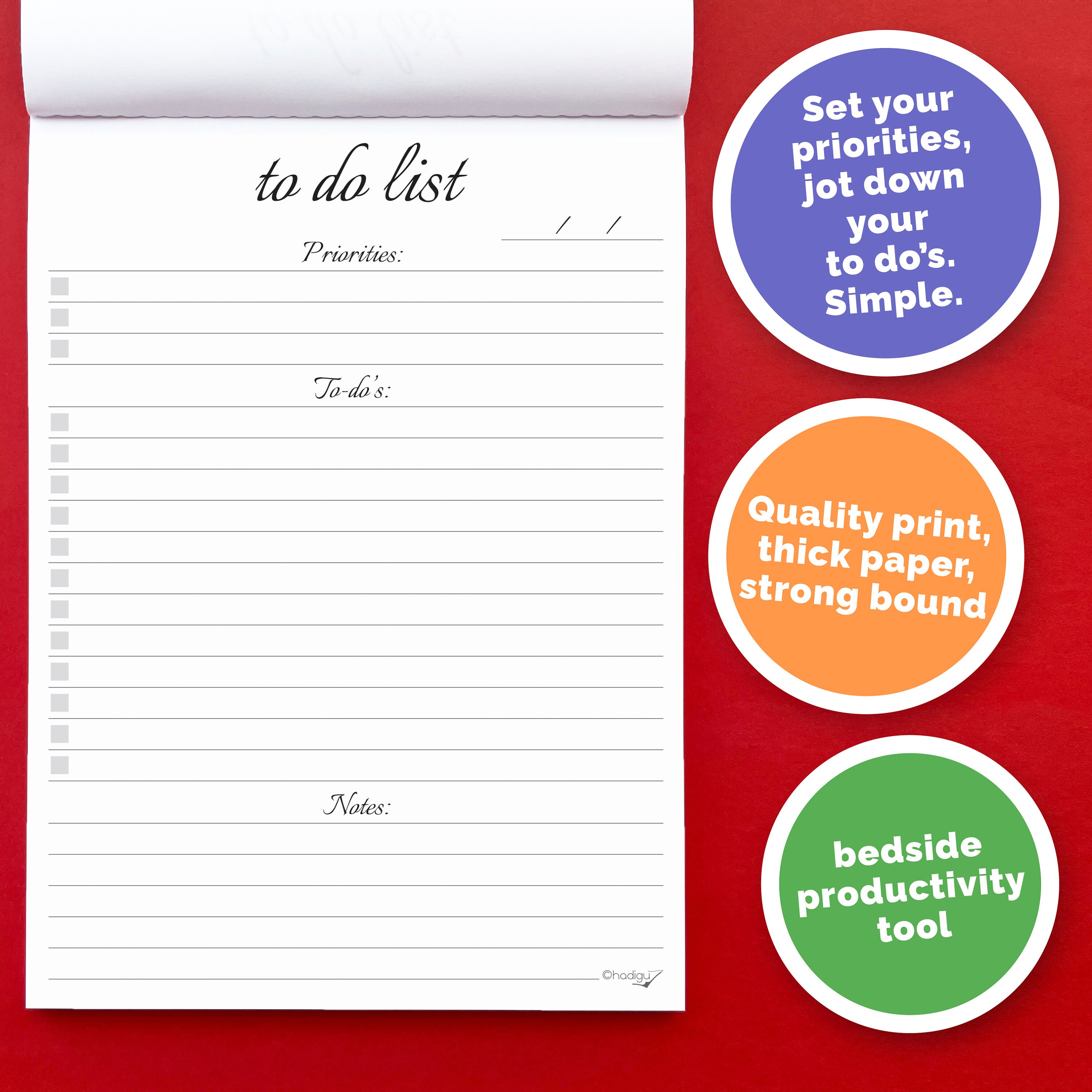 To Do Planner HADIGU To Do List Notepad A5 Size (8.3x5.8) Nigeria | Ubuy Legal Pads