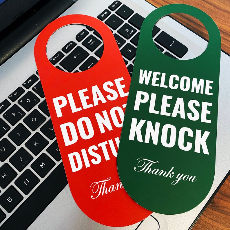 Do Not Disturb Sign, 2 Pack, Green and Red Colors, Easy to Read, High ...