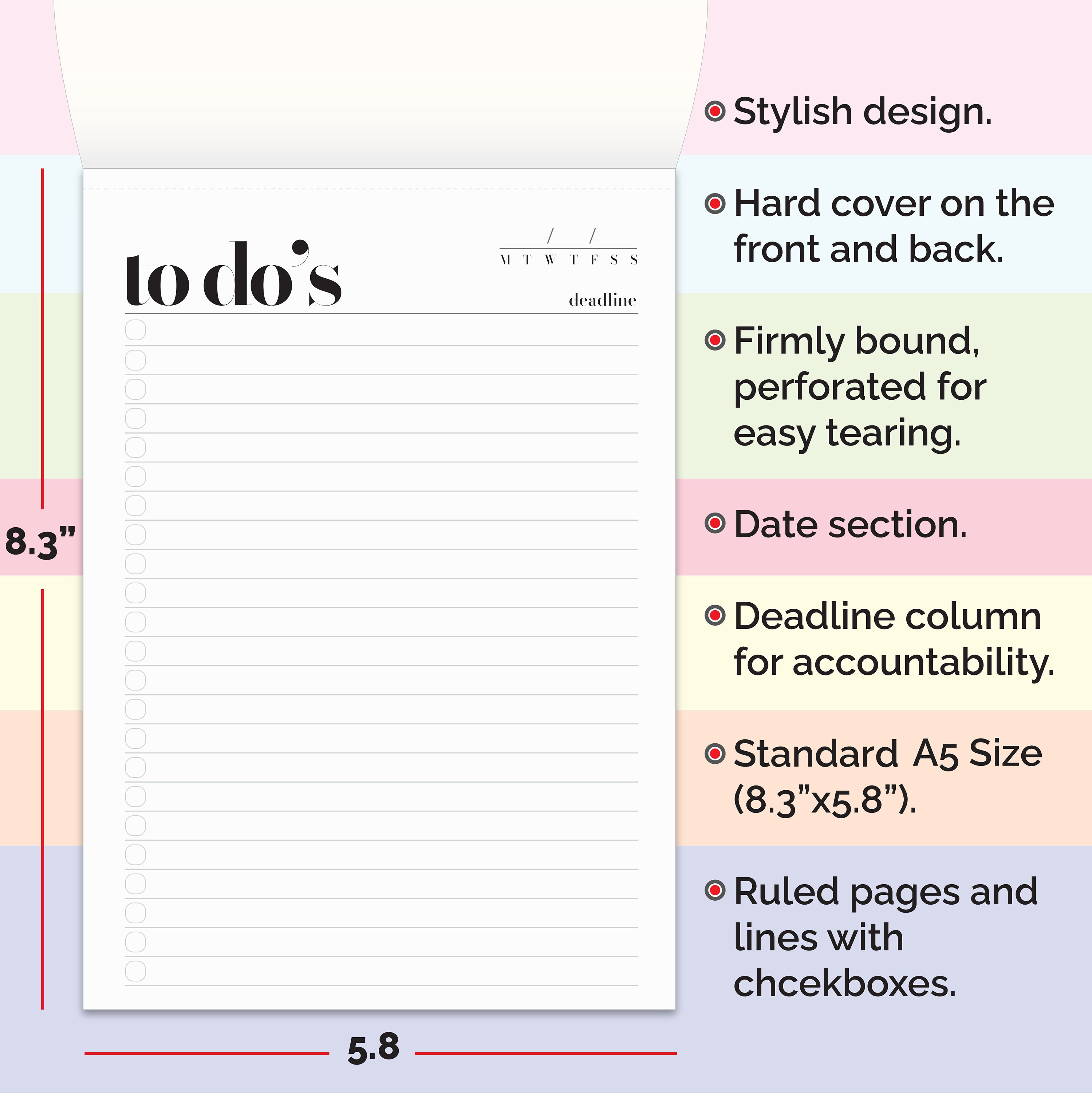 To Do List Notepad by Hadigu, to Do List Notebook A5 Size With ...