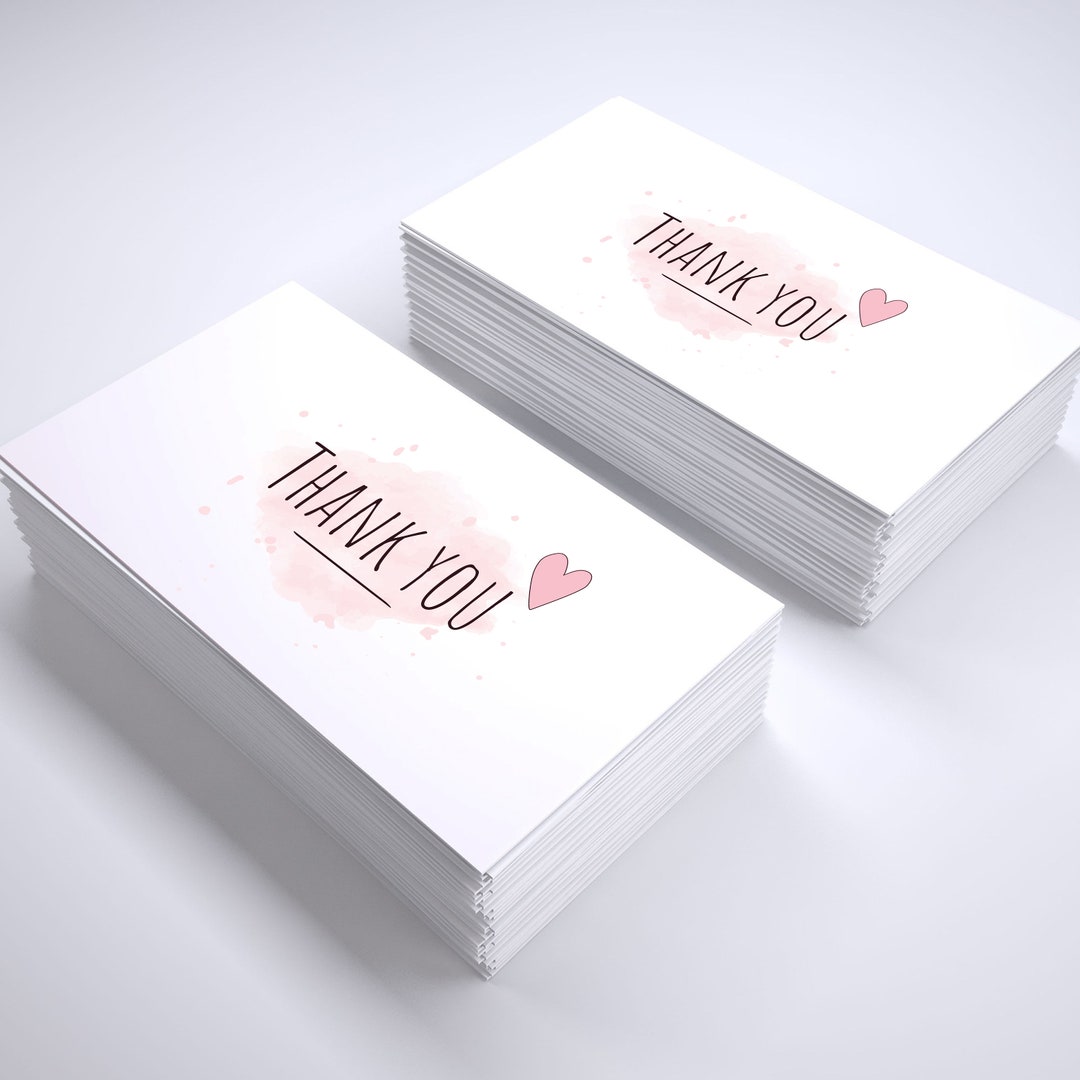Small Thank You Cards Business Card Size (2"x3,5") Mini Thank You Note ...