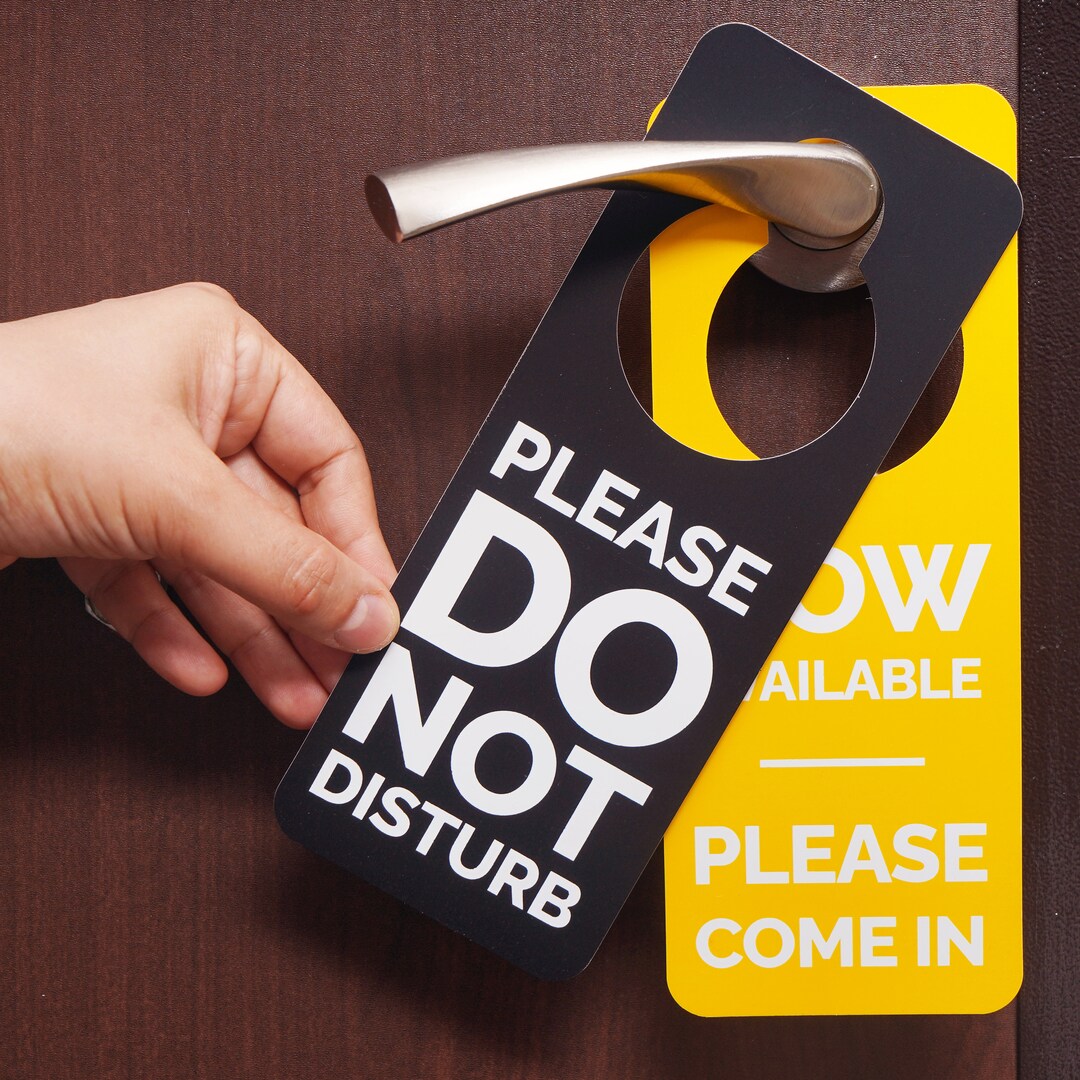 Do Not Disturb Sign, 2 Pack, Black and Yellow Colors, Easy to Read ...